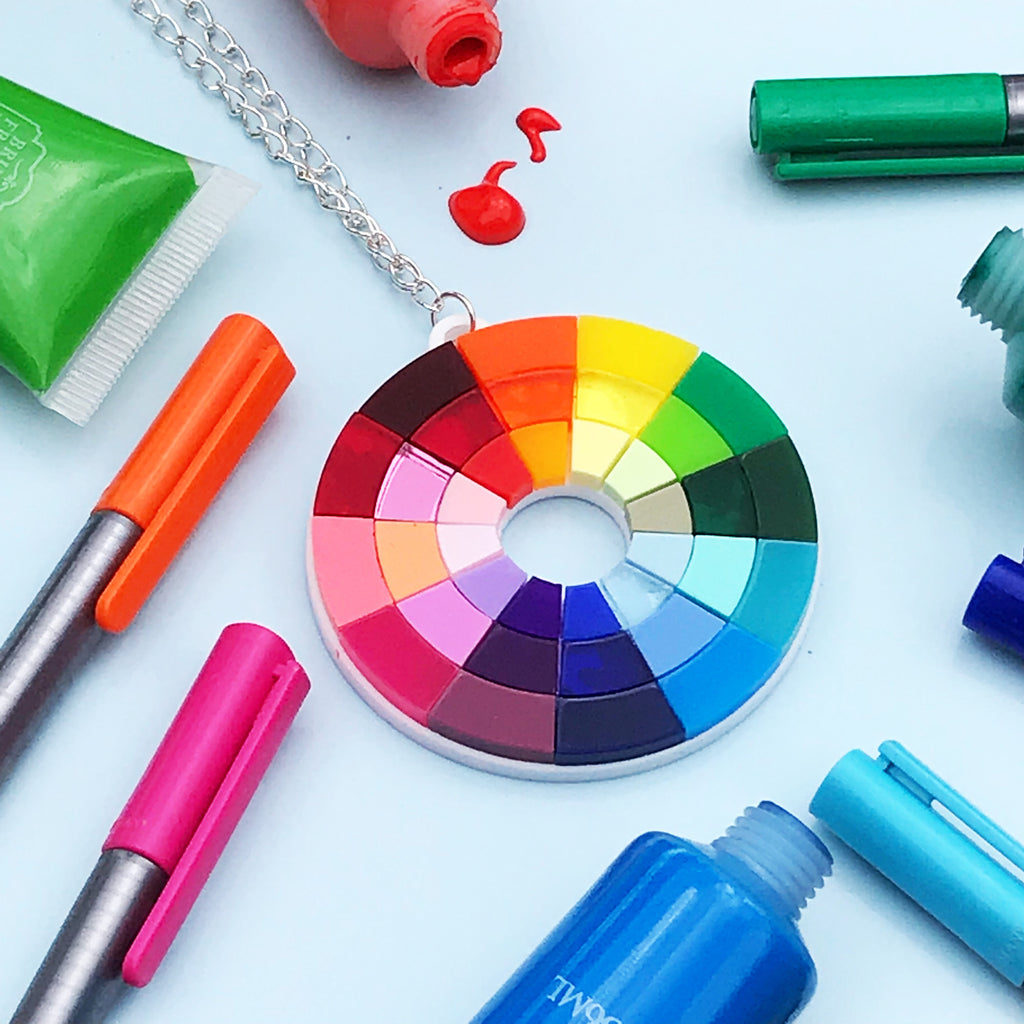 Colour Wheel Acrylic Necklace – Little Pig Jewellery Design