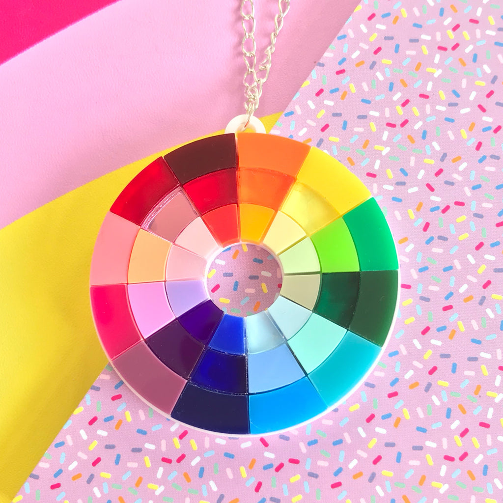Colour Wheel Acrylic Necklace – Little Pig Jewellery Design