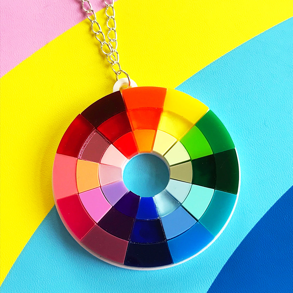 Colour Wheel Acrylic Necklace – Little Pig Jewellery Design