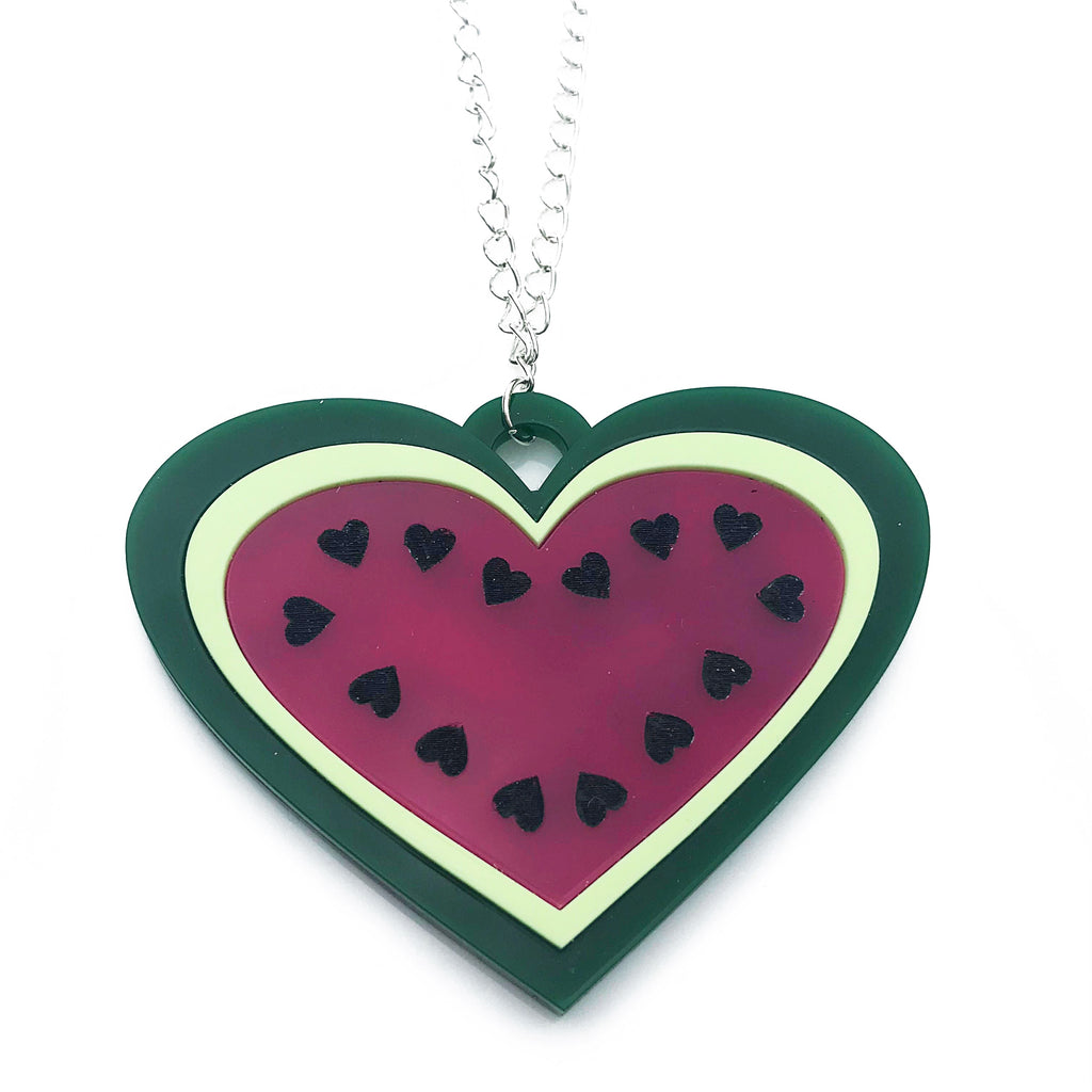 Acrylic Watermelon Necklace – Little Pig Jewellery Design