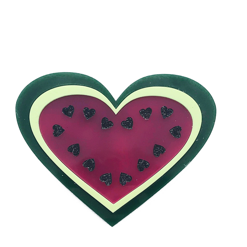 Acrylic Watermelon Brooch – Little Pig Jewellery Design