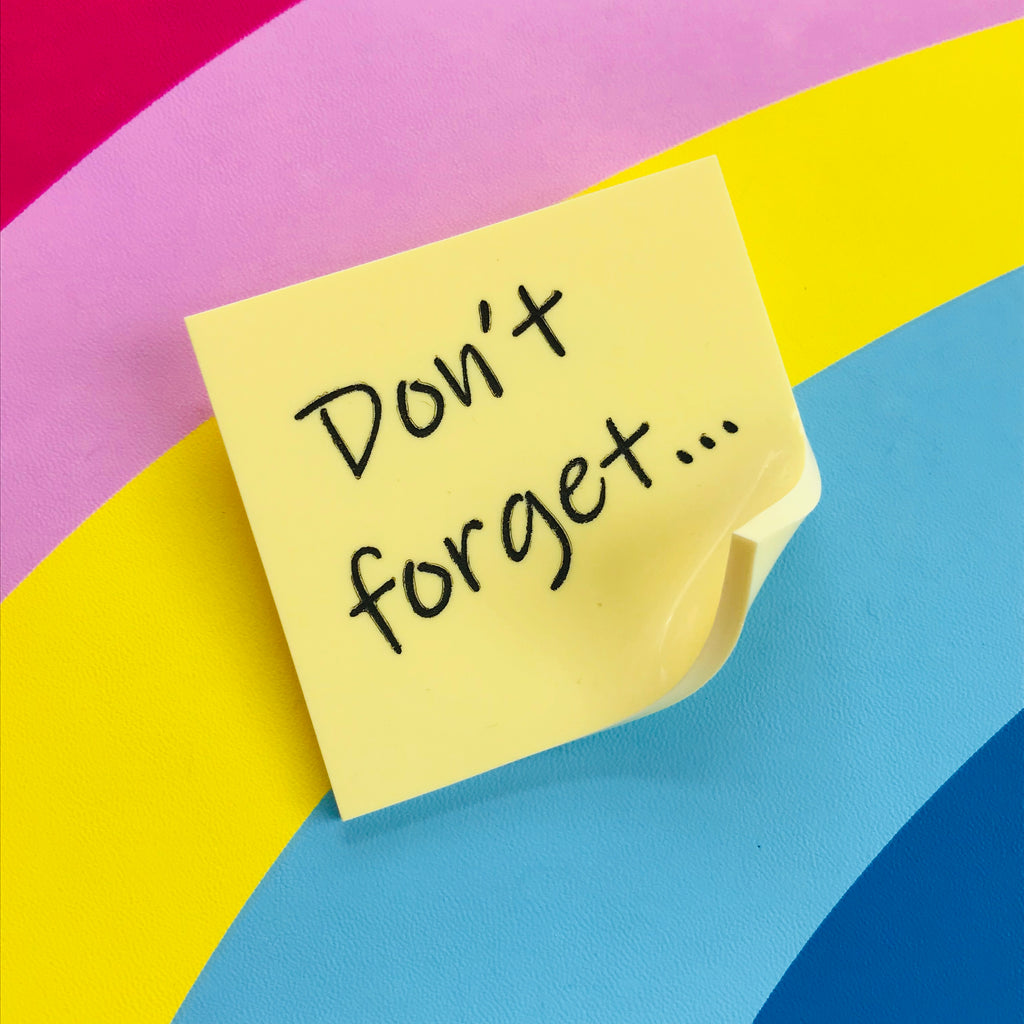 Don’t Forget Post It Note Acrylic Brooch – Little Pig Jewellery Design