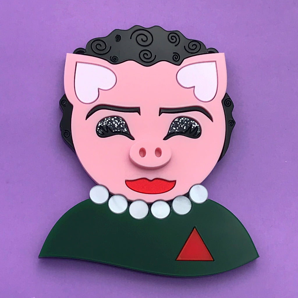 Frank n Furter Pig Portait Acrylic Necklace – Little Pig Jewellery Design